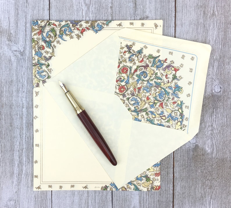 Medieval Flower Stationery Sheets and Envelopes Kartos Medicea ...