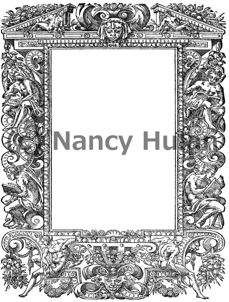 Architectural Renaissance Border for Letterhead and Stationery: Instant ...