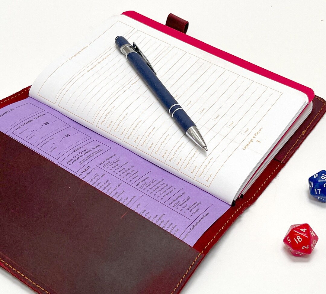 Gamer Leather Notebook DND 5e GM and Player Refillable Journal - Etsy
