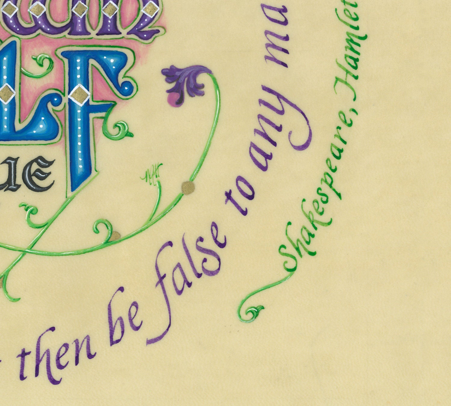 To Thine Own Self Be True Shakespeare Quote From Hamlet Fine Art Print ...