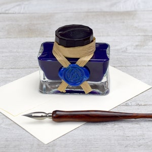 Blue Calligraphy Ink for Quills and Dip Pens, Sapphire Sea Writing Ink ...