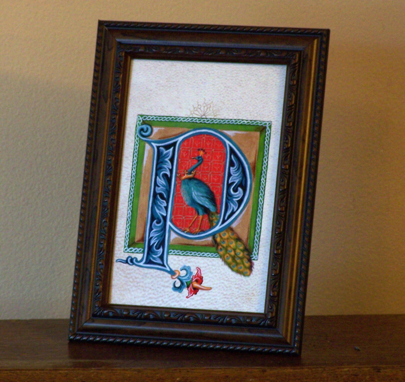 Medieval Illuminated Letter P Alphabet Letter P Painted - Etsy