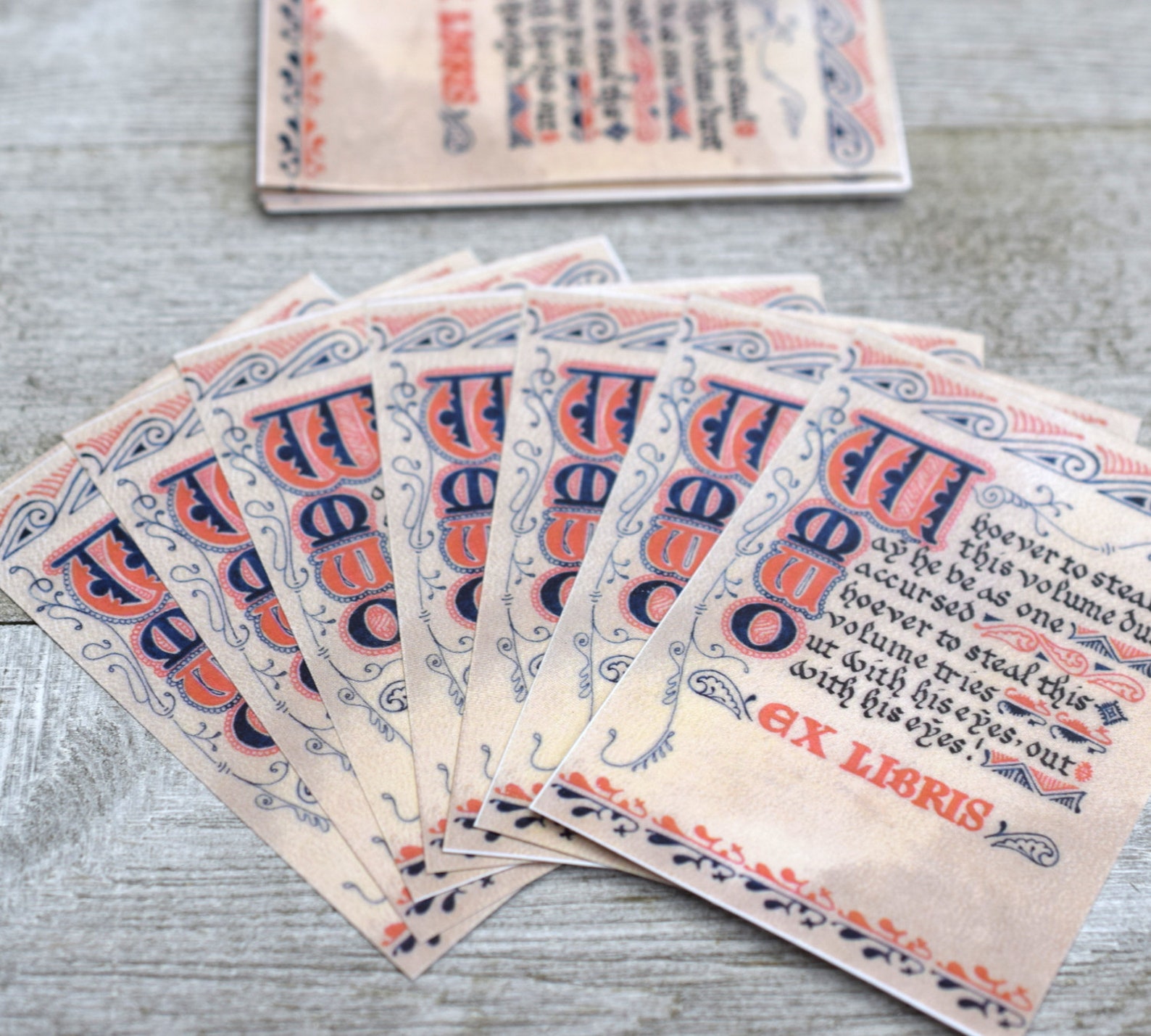 Medieval Bookplates: Book Curses, Self-adhesive Stickers Set of 24 - Etsy