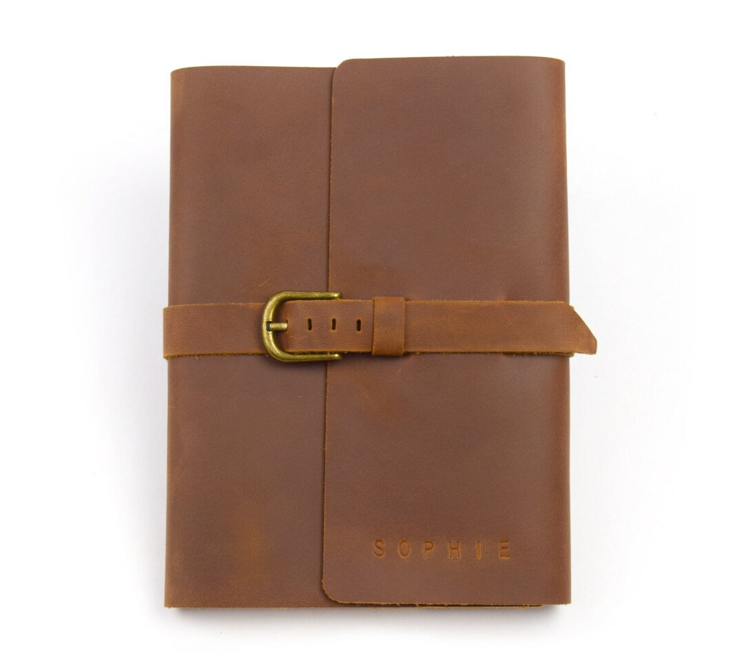 Refillable Leather Notebook With Buckle Personalized With Name Size A5 ...