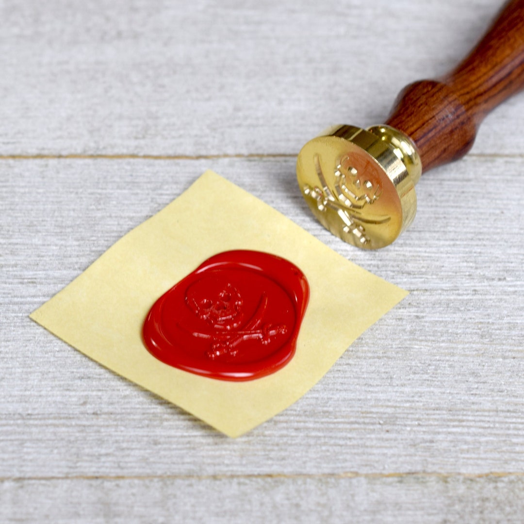 Skull and Swords Wax Seal Stamp // Jolly Roger Pirate Brass Stamp - Etsy