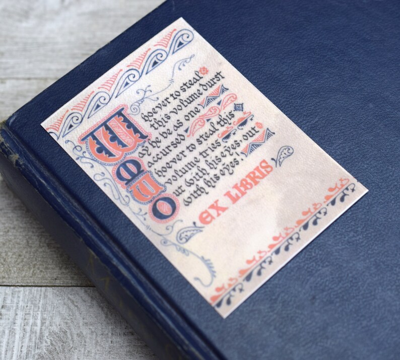 Medieval Bookplates: Book Curses, Self-adhesive Stickers Set of 24 - Etsy