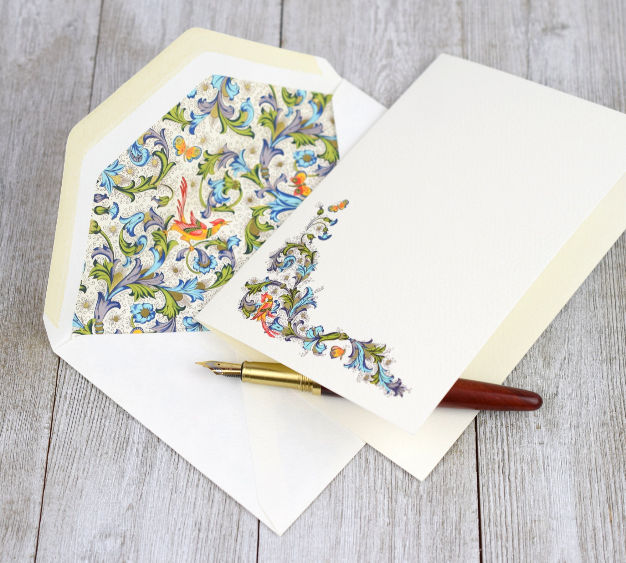 Elegant Note Card Stationery Box Set Rossi Birds Cards - Etsy