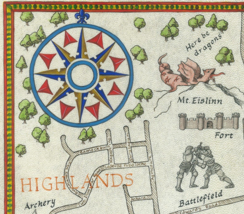 Pennsic War Map in Medieval Style Open Edition Print - Etsy