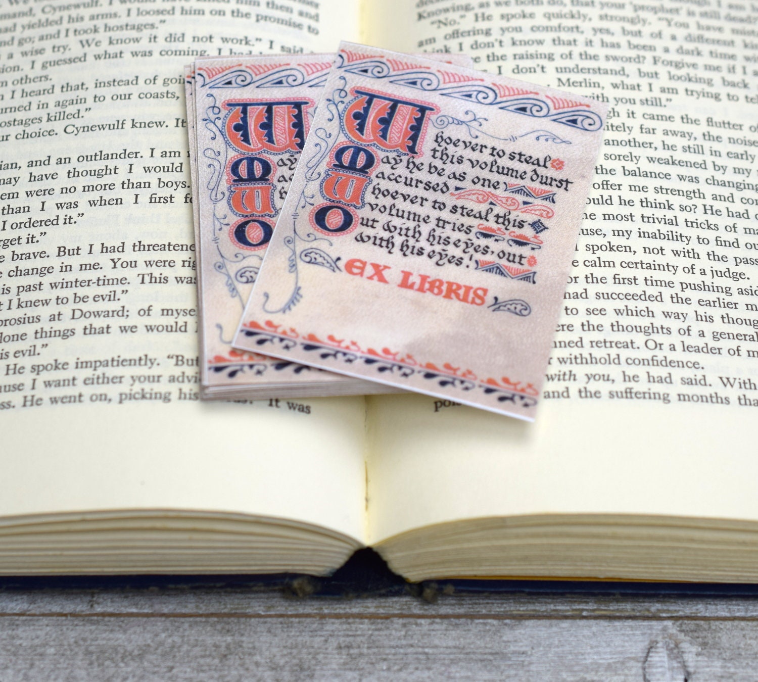 Medieval Bookplates: Book Curses, Self-adhesive Stickers Set of 24 - Etsy