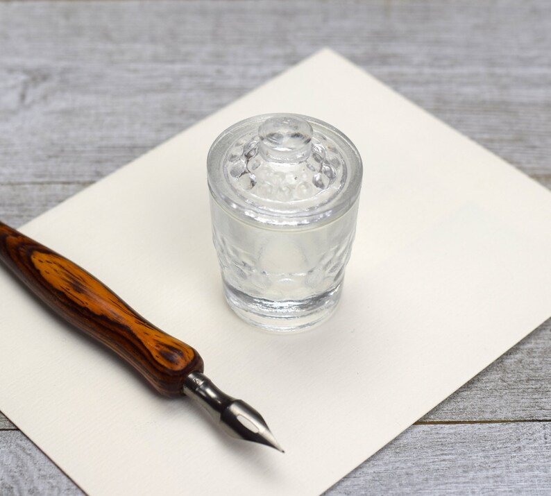 Glass Inkwell for Calligraphy Dip Pens and Quills Desk Ink - Etsy