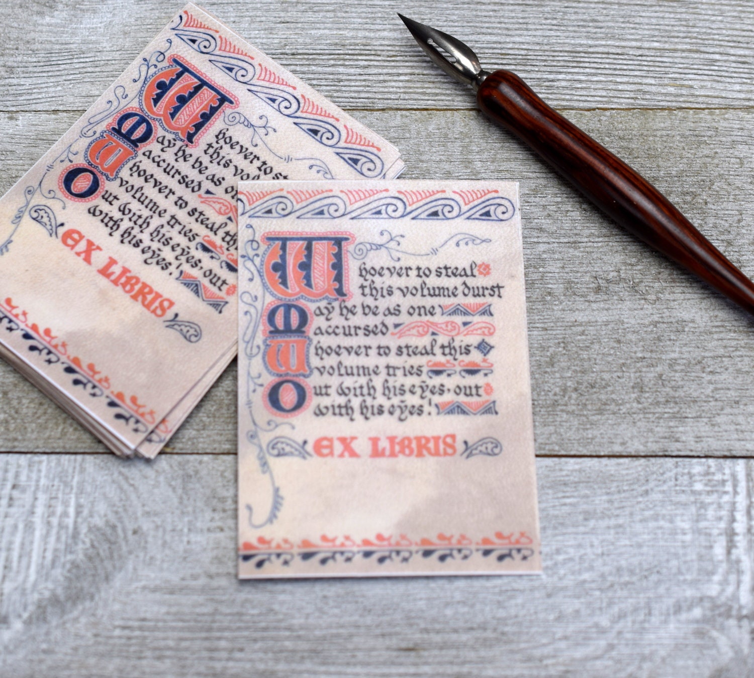 Medieval Bookplates: Book Curses, Self-adhesive Stickers Set of 24 ...