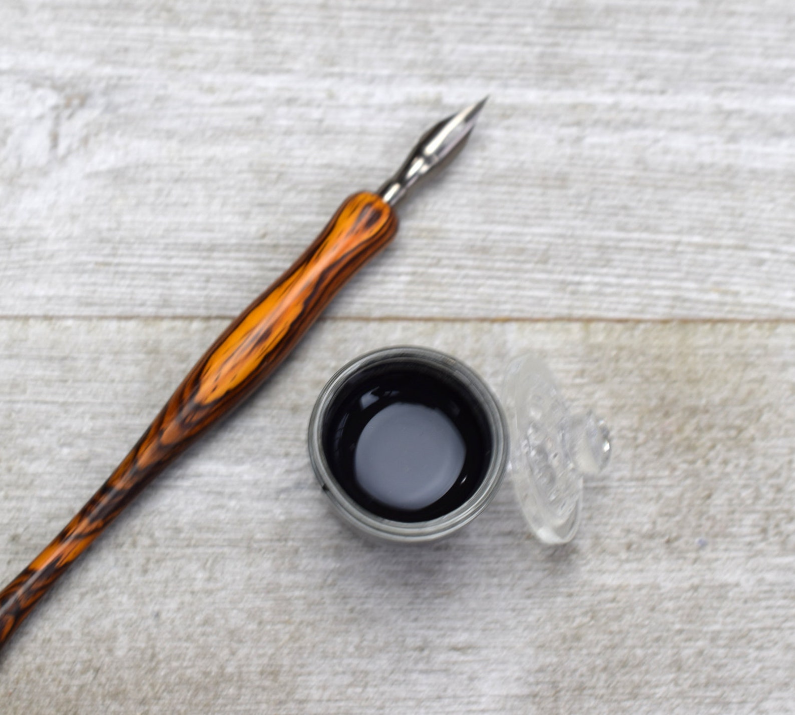 Glass Inkwell for Calligraphy Dip Pens and Quills Desk Ink - Etsy