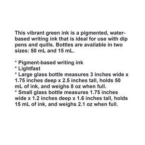 Green Calligraphy Ink for Quills and Dip Pens, Irish Emerald Writing ...