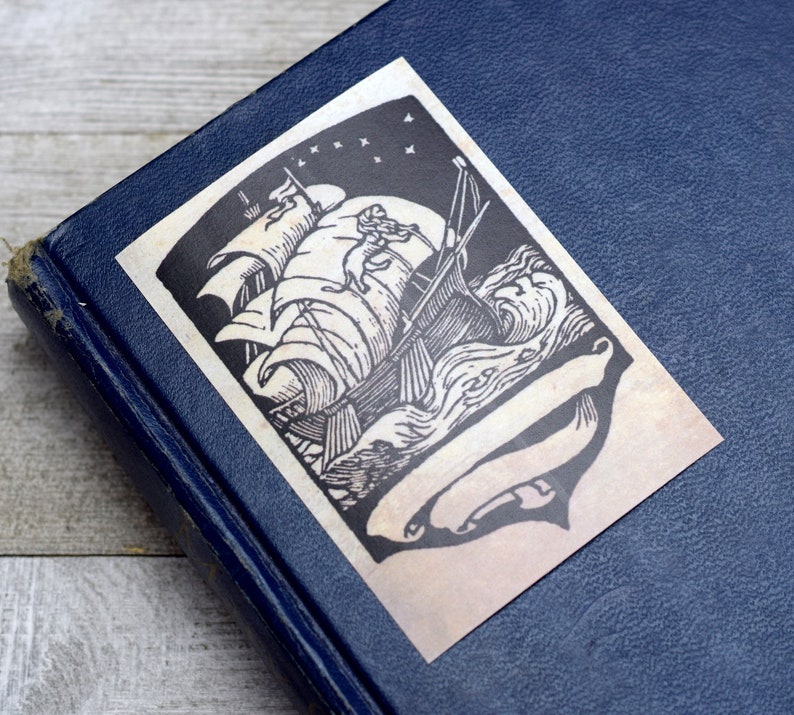 Nautical Bookplate: Set of 24 Library Book Plates With Sailing - Etsy