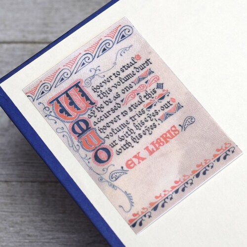 Medieval Bookplates: Book Curses Self-adhesive Stickers Set | Etsy