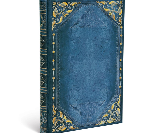 Hardback Journal Vintage Style, Lined Pages, Blue, Elastic Strap ...
