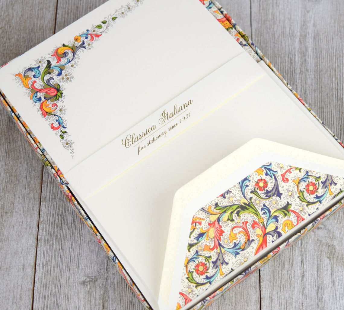 Medieval Stationery Set With Envelopes Acanthus Design Rossi - Etsy