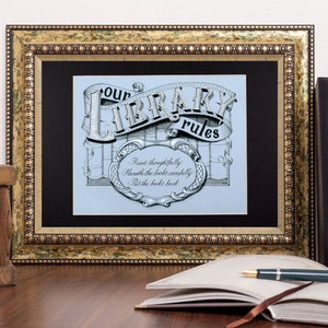 Library Rules Fine Art Print // Victorian Steampunk Typography ...