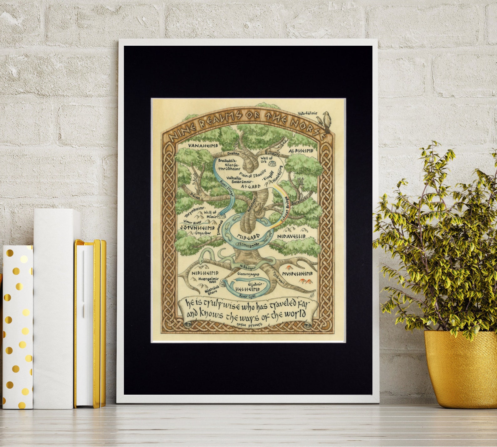 Norse Mythology Map of Yggdrasil With Asgard and Midgard Fine Art Print ...