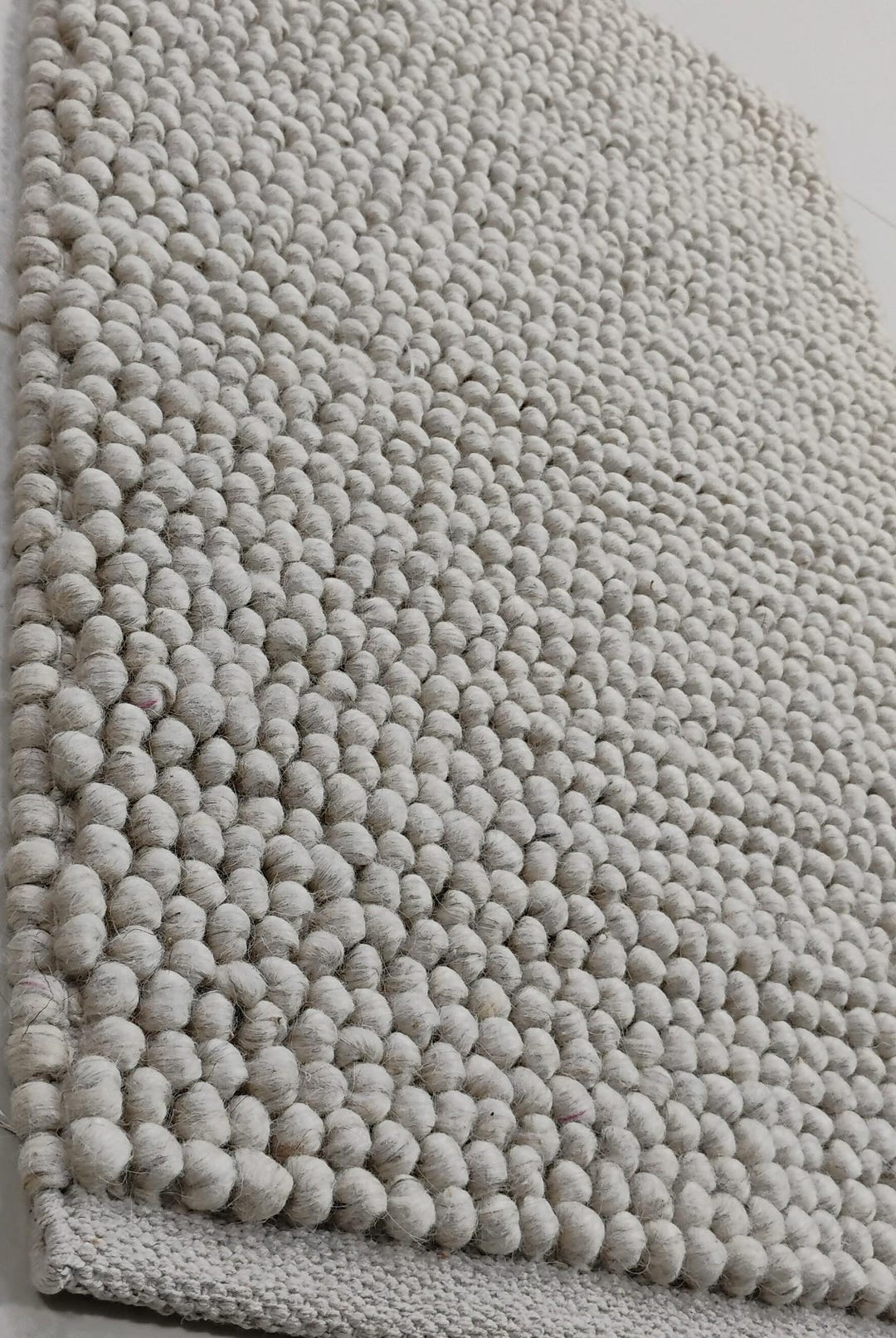 Handwoven Chunky Loop Wool Rug: Cream Ivory Pebble Design - Etsy