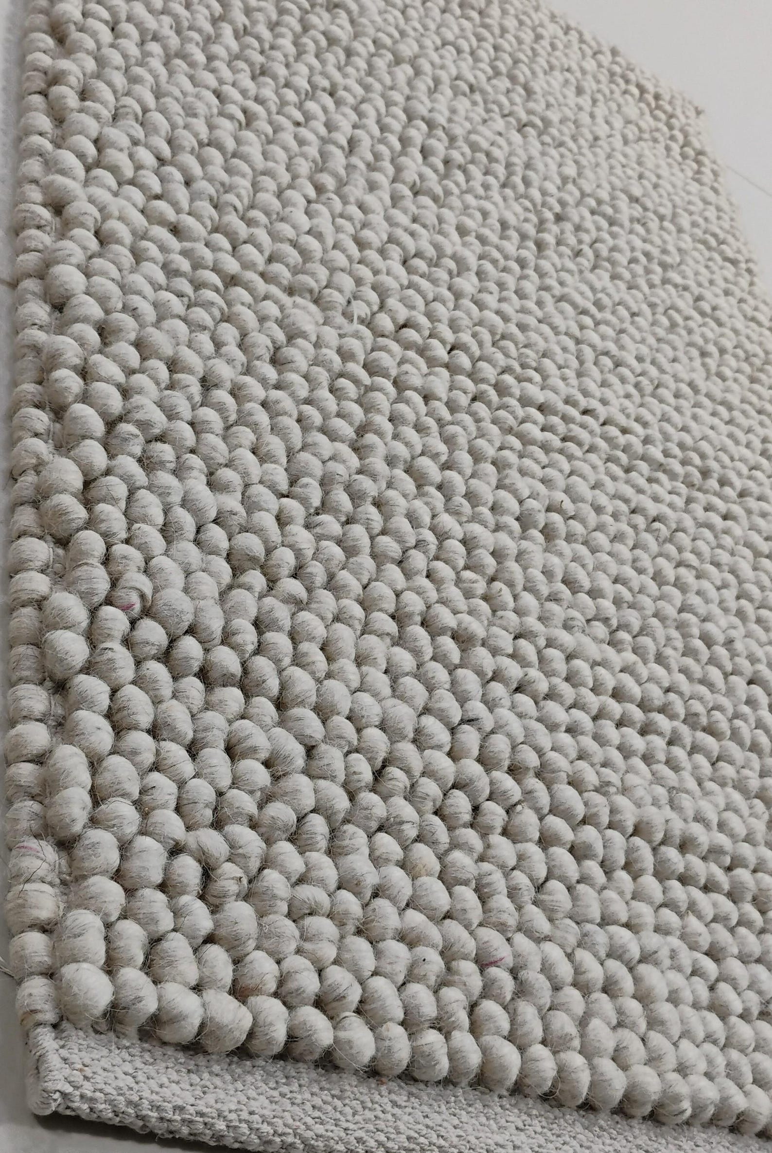 Handwoven Chunky Loop Wool Rug: Cream Ivory Pebble Design - Etsy