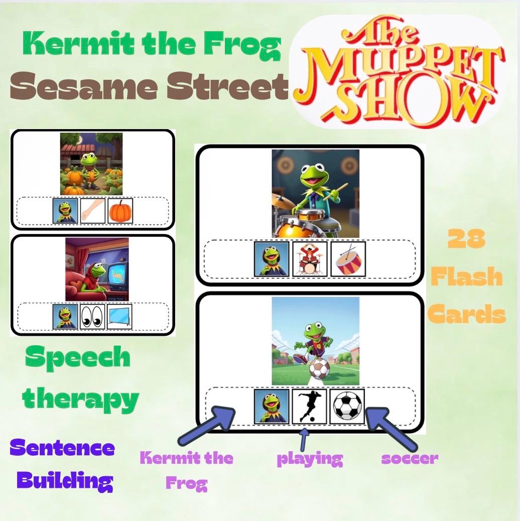 Kermit the Frog the Muppets/sesame Street Sentence Construction ...