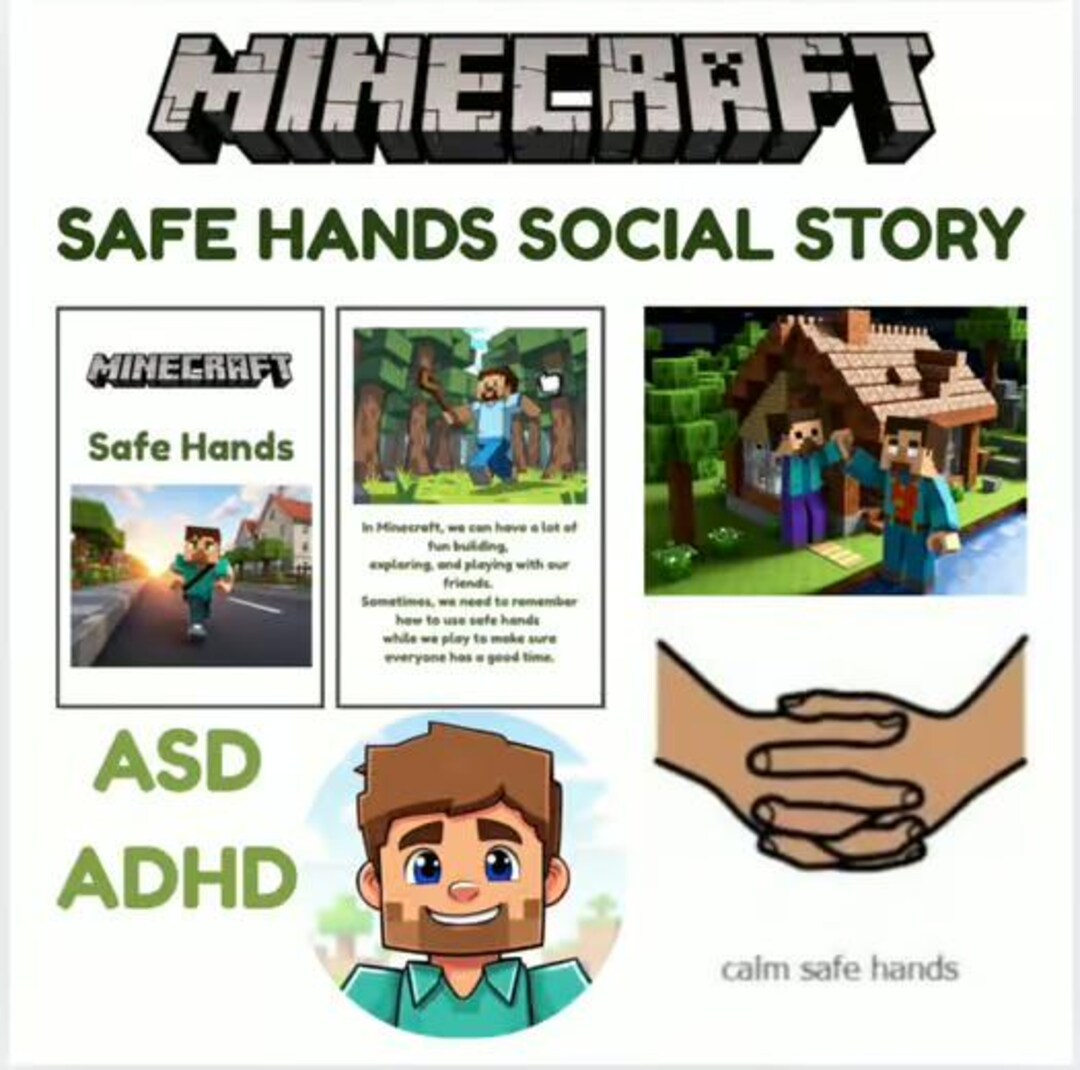 Safe Hands Minecraft Social Story for Kids - Etsy