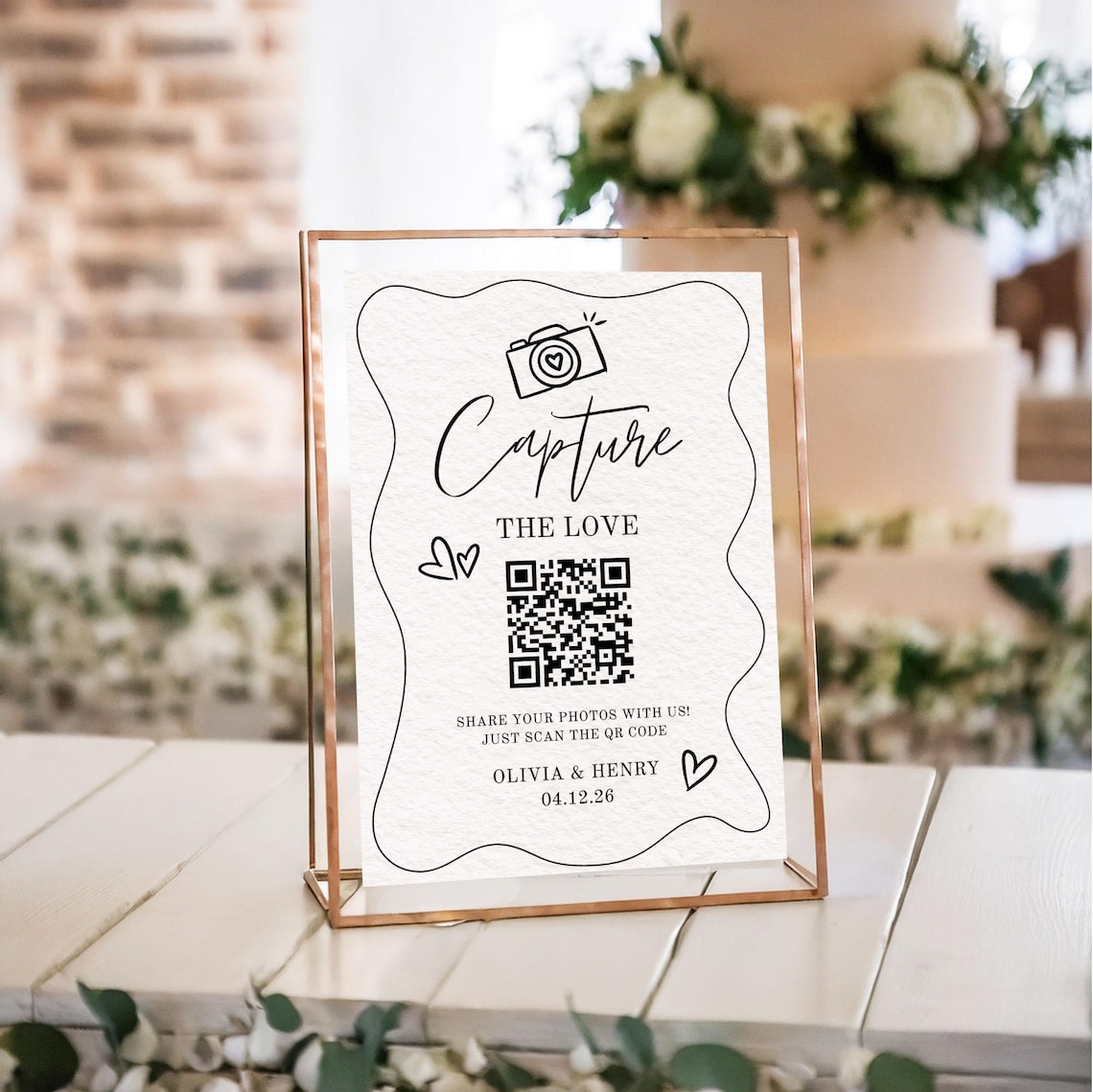 Photo QR Code Sign for Weddings | Printable Guest Wedding Photo Upload ...