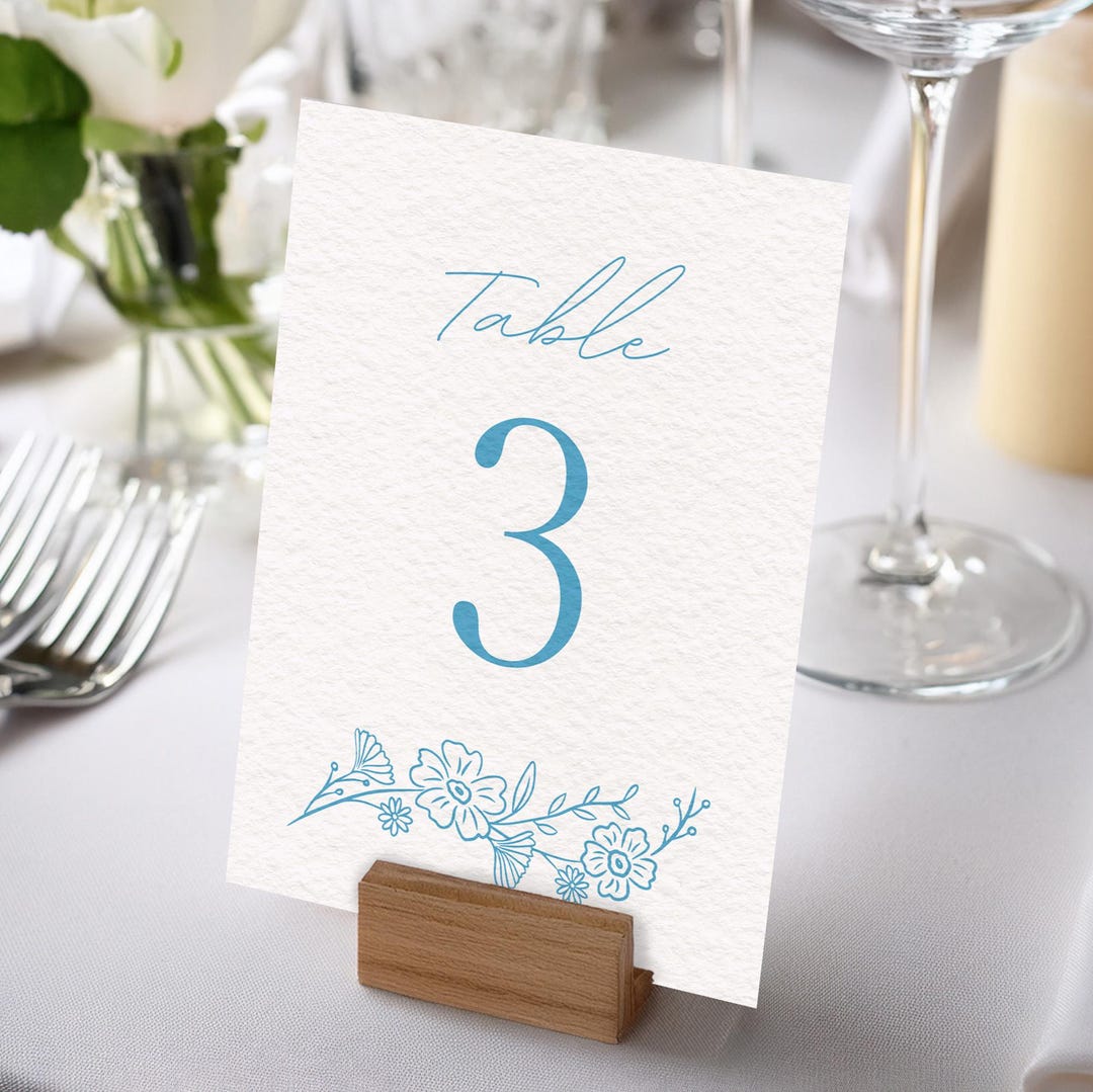 WEDDING TABLE NUMBERS | Printable Table Number Name Signs | Hand Drawn ...