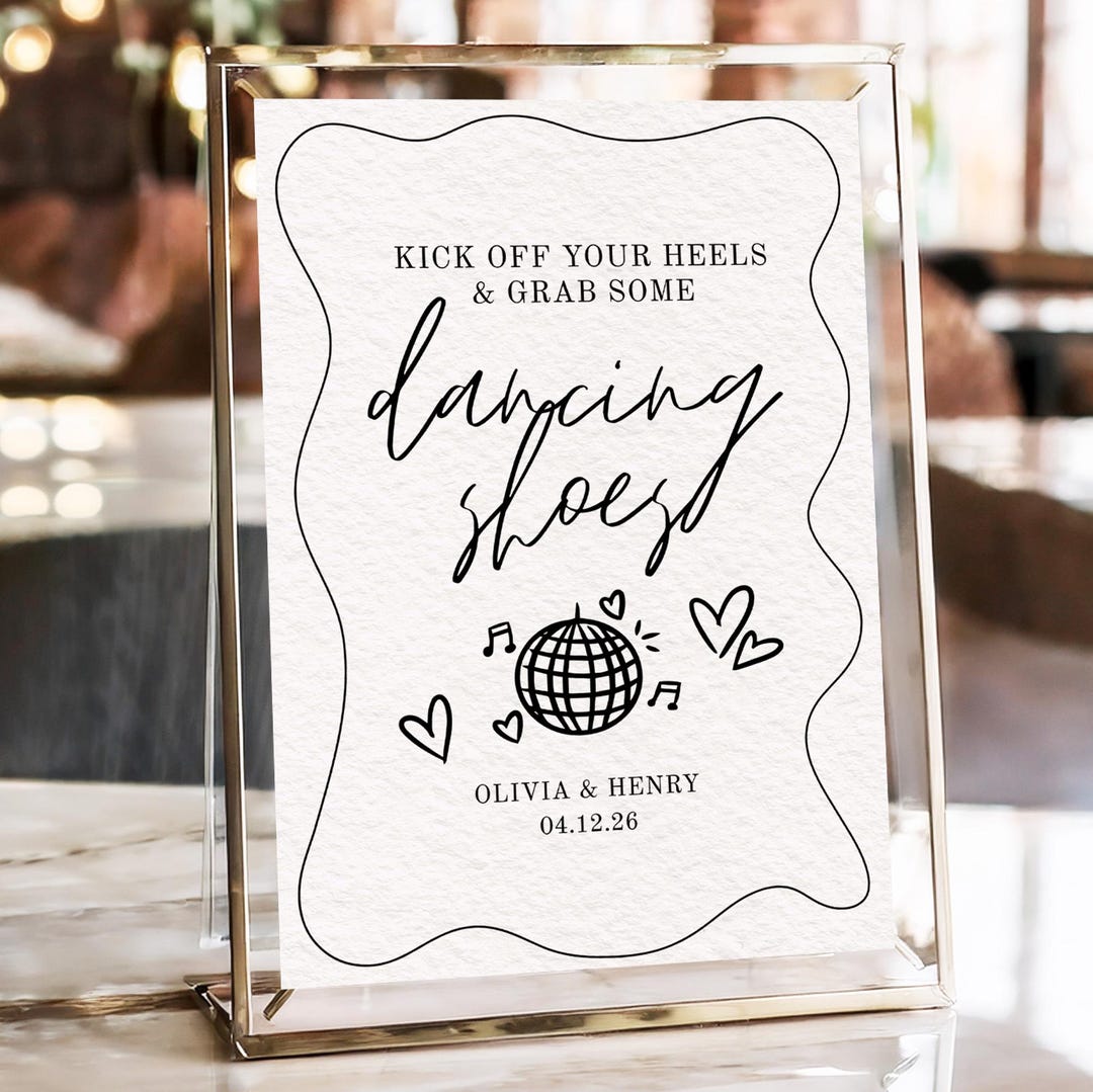 Wedding Take Your Shoes off Dancing Feet Sign Template | Printable ...