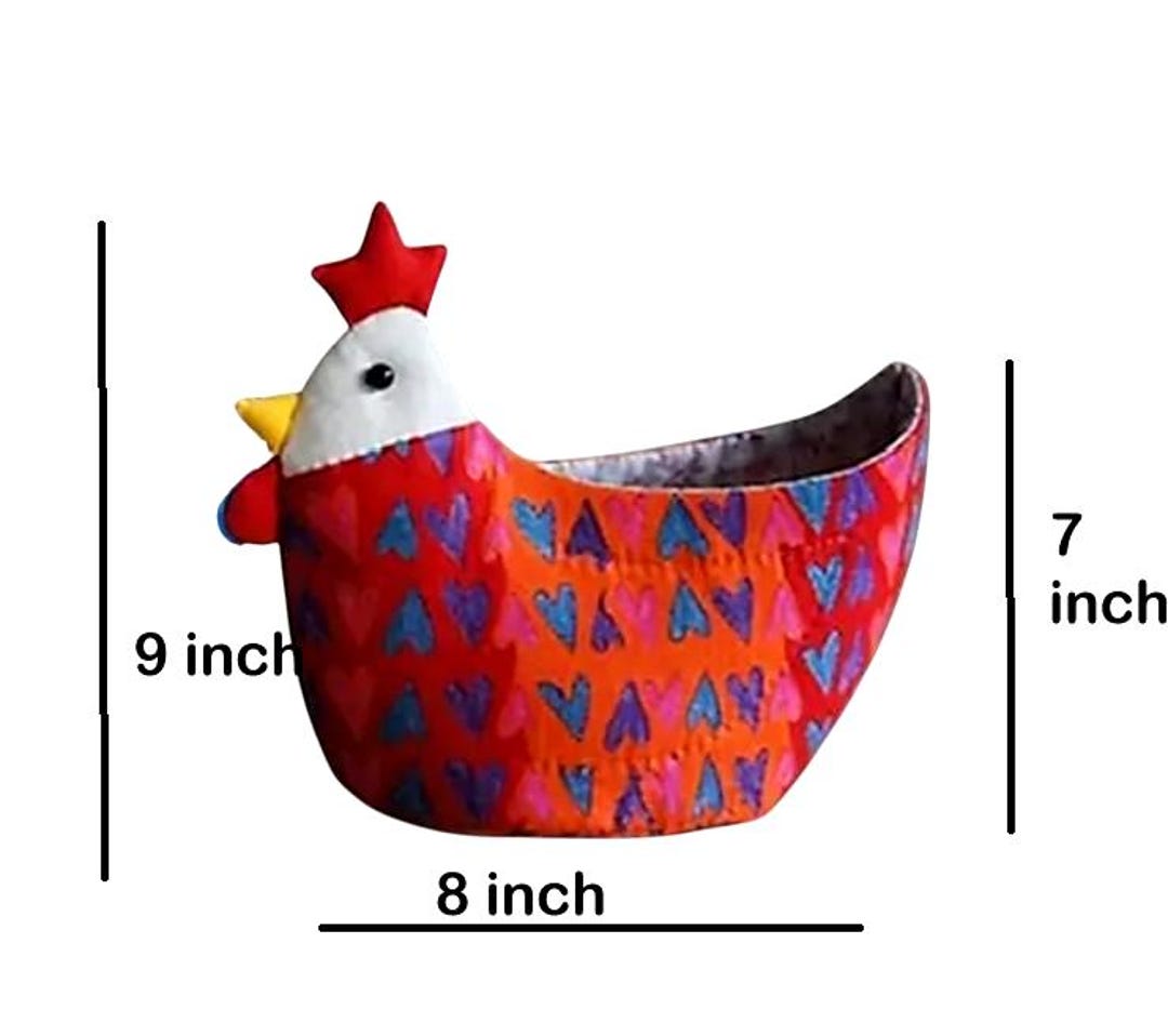 Rooster Egg Basket Sewing Pattern PDF, Chicken Shape Fabric Basket ...