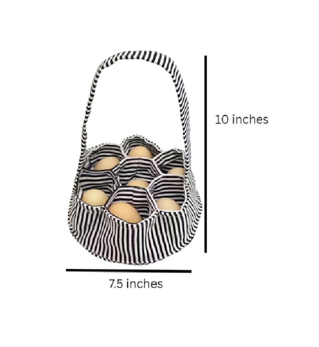 Egg Basket Pattern, Farmhouse Egg Collecting Basket 7 Pockets, Kitchen ...