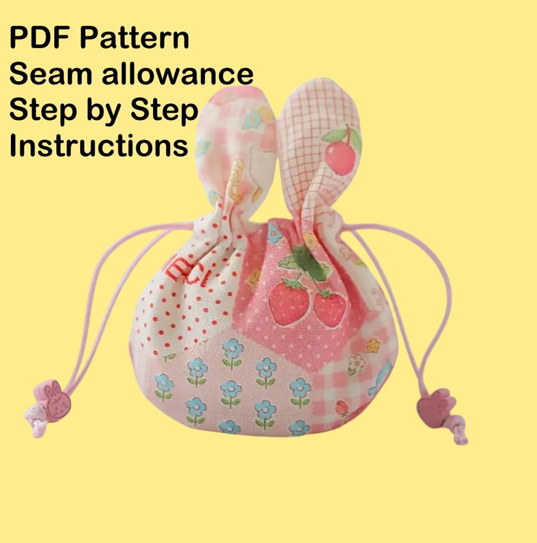 Drawstring Bag PDF Sewing Pattern | 2 Sizes | Instant Download, Easy ...