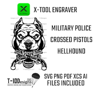Hellhound Military Police Logo With Crossed Pistols | Digital Vector ...