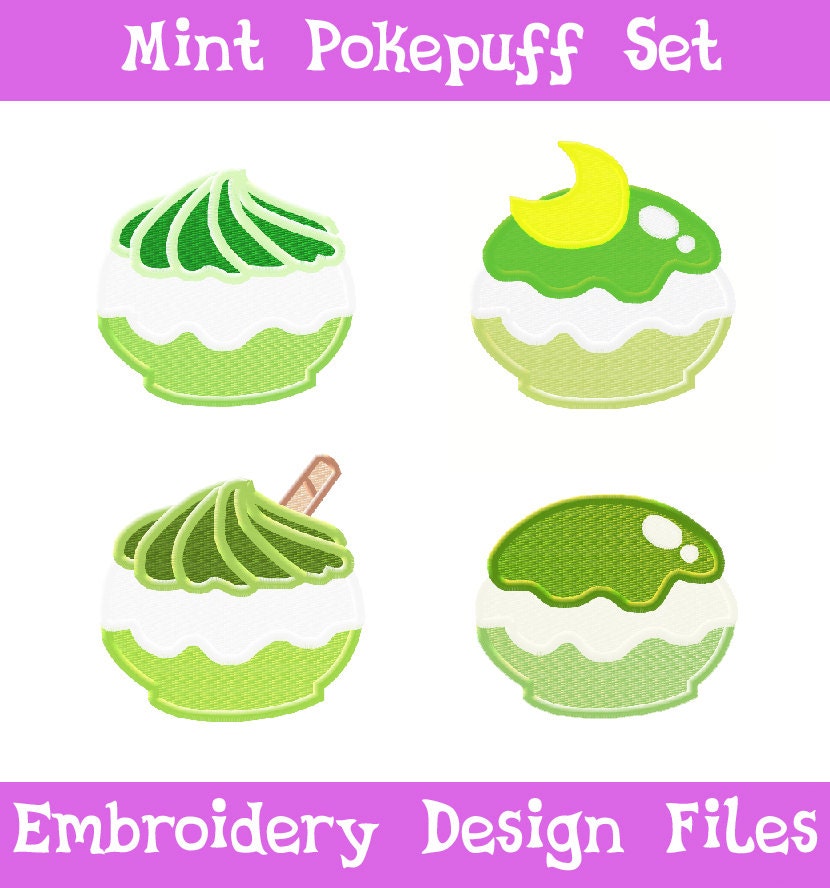 EMBROIDERY FILES: Mint Pokepuff Set - Embroidery Machine Design - Etsy