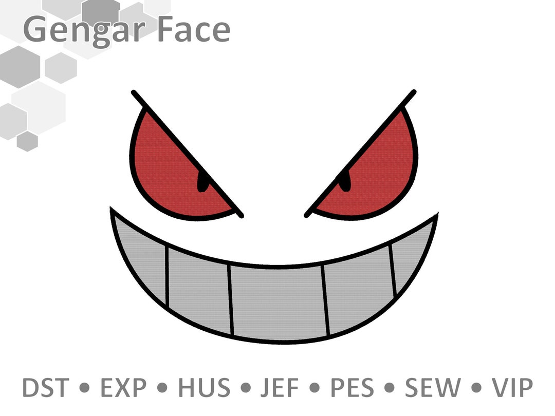 EMBROIDERY FILES: Gengar Face - Embroidery Machine Design - Etsy