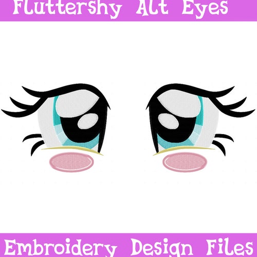 PES FILES: Fluttershy Eyes & Cutie Mark Machine Embroidery - Etsy