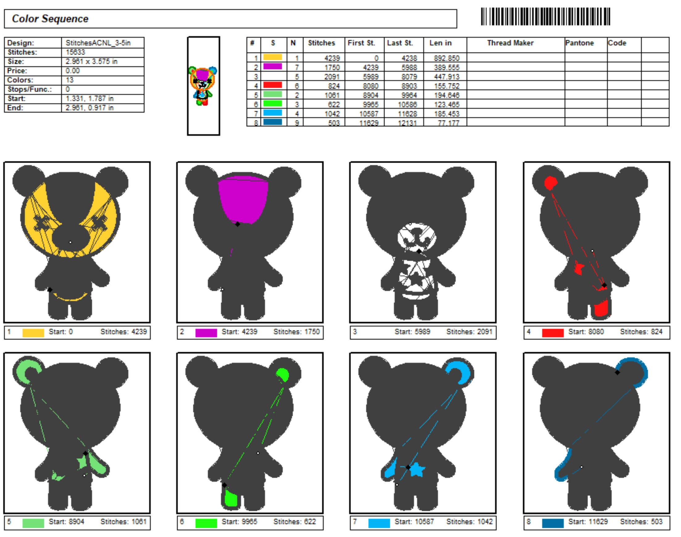 PES & HUS FILES: Stitches Villager Acnl Embroidery Machine | Etsy Ireland