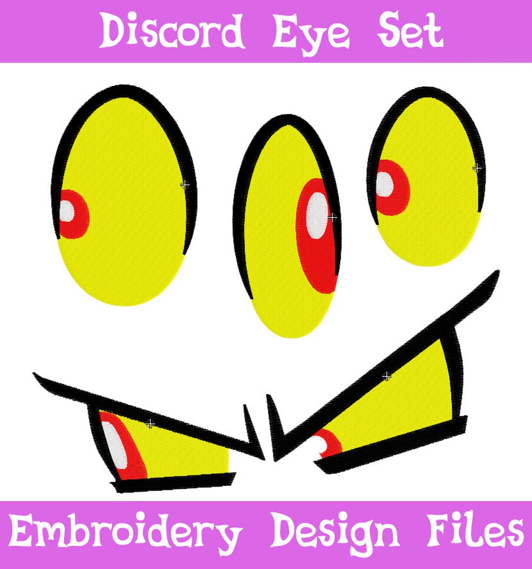 PES FILES: Discord Eye Set Embroidery Machine Design File - Etsy