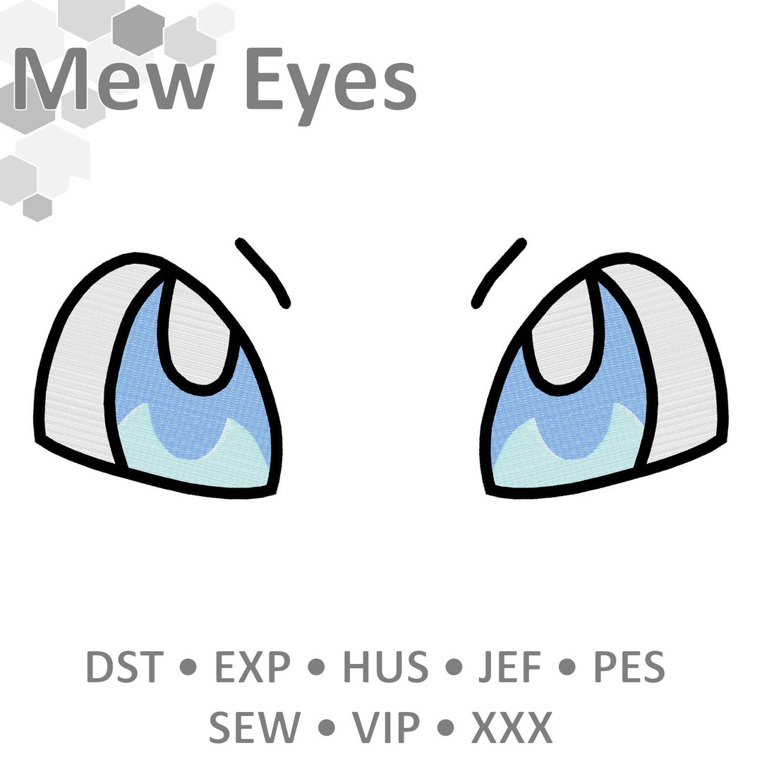 EMBROIDERY FILES: Mew Eyes - Embroidery Machine Design - Etsy