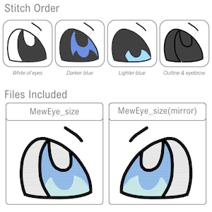 EMBROIDERY FILES: Mew Eyes - Embroidery Machine Design - Etsy