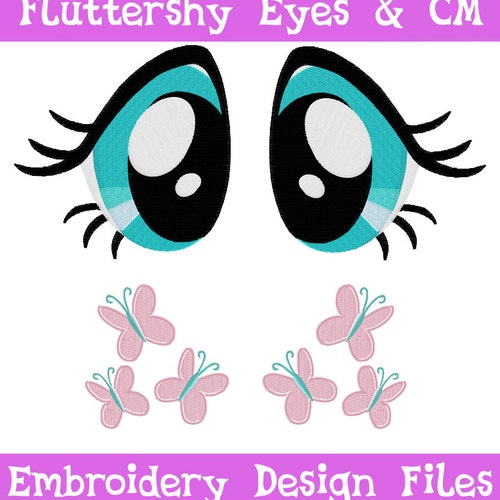 Pes Files Fluttershy Eyes And Cutie Mark Machine Embroidery Etsy