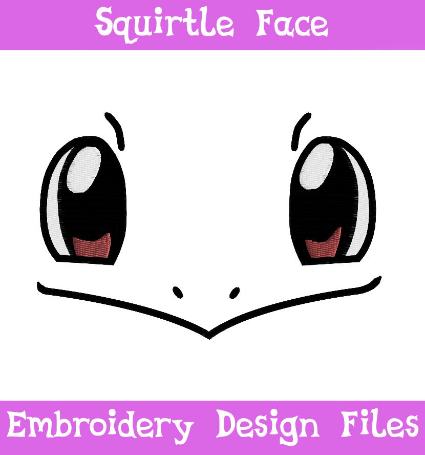 Squirtle Pokemon Face Svg Squirtle Eyes Svg Smile Clipart Cut Files For