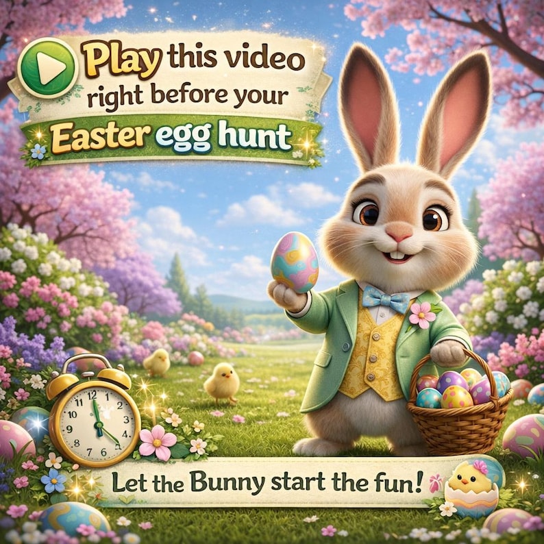Animated Easter Bunny Egg Hunt Video for Kids (instant Download) - Etsy