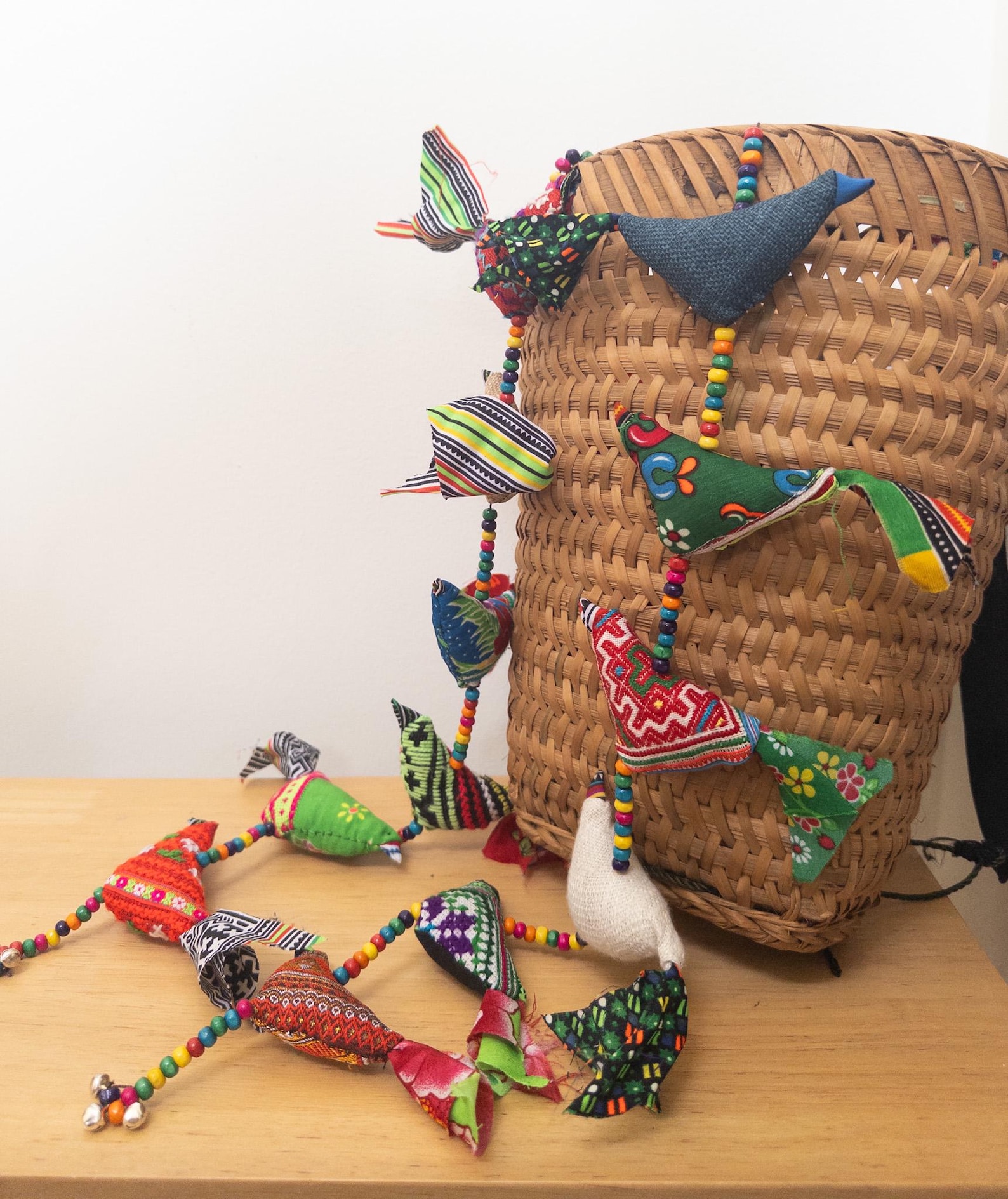 Embroidered Bird Garland: Handmade Hmong Boho Decor, 30 Inch Fabric ...