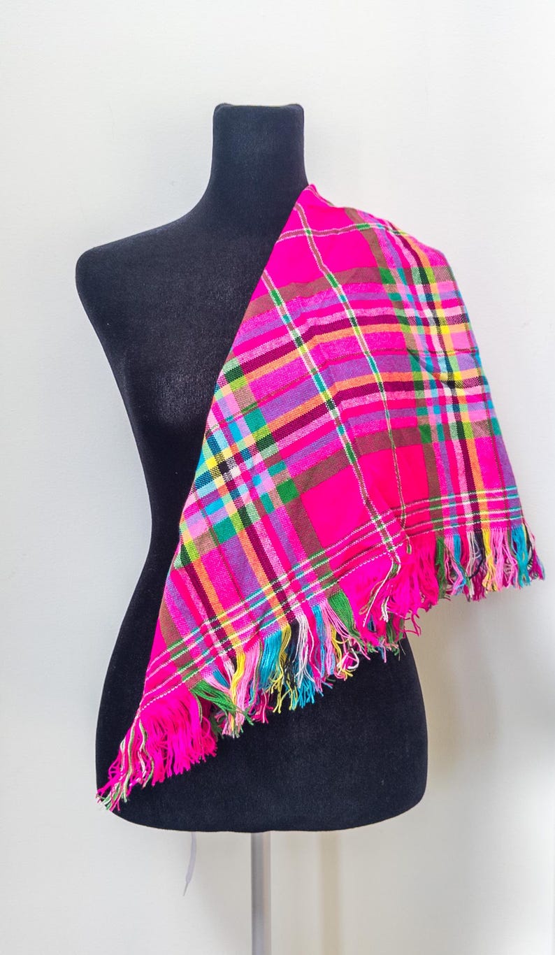 Handmade Hmong Pink Headscarf: Boho Ethnic Hair Wrap & Bag Accessory ...