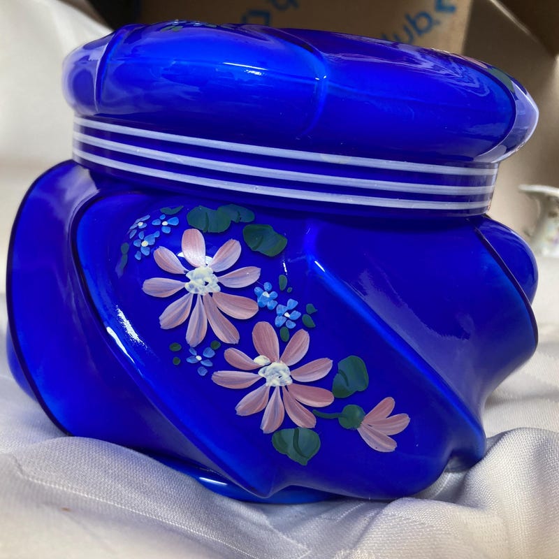 Fenton Glass Box With Lid - Etsy