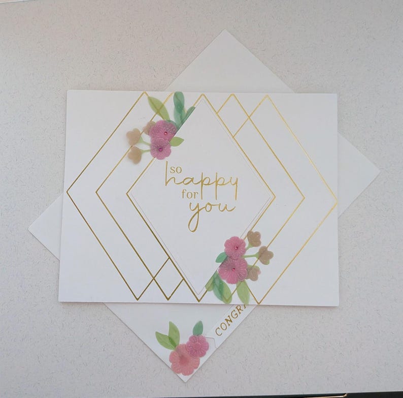 Elegant Wedding Card. Handmade and Gold Foiled. A2 Size - Etsy