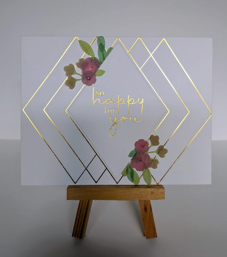 Elegant Wedding Card. Handmade and Gold Foiled. A2 Size - Etsy