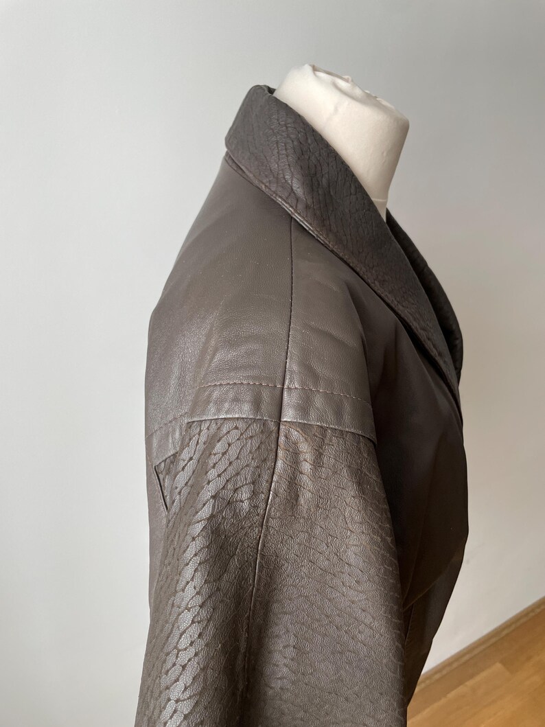 Vintage Nappa Leather Jacket: 80s-90s Blouson, Mocha Grey - Etsy